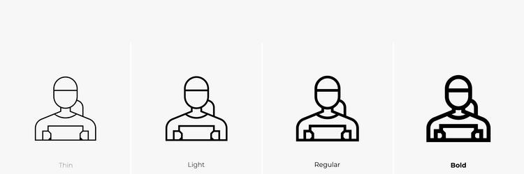 Beggar icon thin light regular and bold style Vector Image