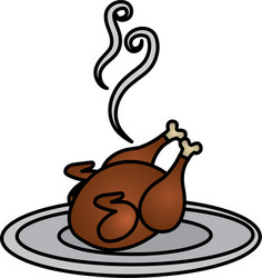 Roast chicken Royalty Free Vector Image - VectorStock