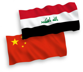 China and iraq flags for official meeting Vector Image