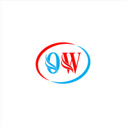 Ow letter logo design ow simple and modern logo Vector Image