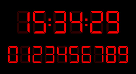 Digital Clock Alphabet Vector Images (over 900)