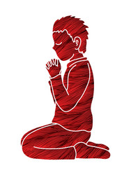 Kid Bowing Down to God Vector Images (60)