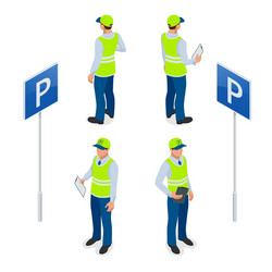 Traffic warden signage Royalty Free Vector Image