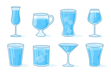 Jug of water cartoon glass Royalty Free Vector Image