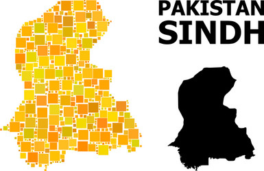 Flat map sindh province with name Royalty Free Vector Image
