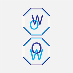 Ow letter logo design ow simple and modern logo Vector Image