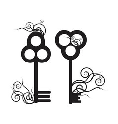 Heart and skeleton key Royalty Free Vector Image