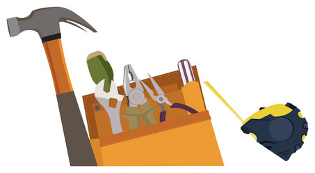 Colorful cartoon simple toolkit set Royalty Free Vector