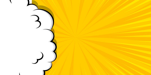 Cartoon puff cloud yellow background for text Vector Image