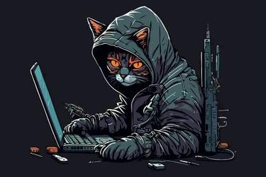 Cat hacker Royalty Free Vector Image - VectorStock