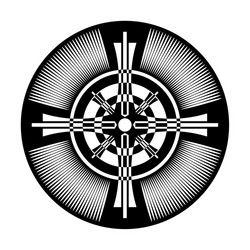 Cross in circle shape Royalty Free Vector Image