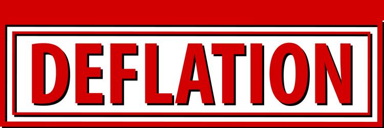 Deflation word logo in red colour Royalty Free Vector Image