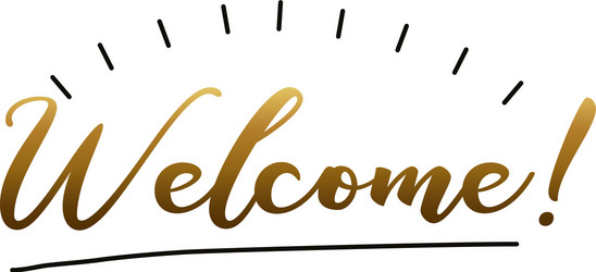Welcome label lettering with golden stars Vector Image
