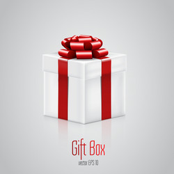 Surprise inside open gift box white Royalty Free Vector