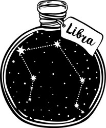 Zodiacal constellation libra on background Vector Image