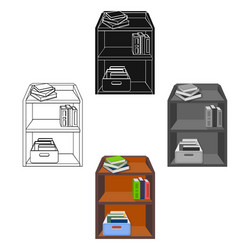A rack with books and documents office furniture Vector Image