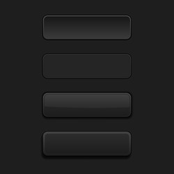 Black interface buttons 3d set of ui icons Vector Image