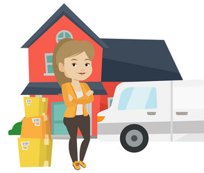 Woman moving Royalty Free Vector Image - VectorStock