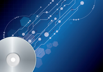 3d realistic blue cd dvd with paper cover Vector Image