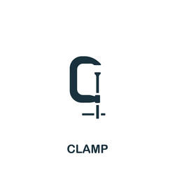 Clamp icon monochrome simple sign from Royalty Free Vector