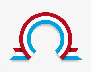 Luxembourg flag heart-shaped ribbon Royalty Free Vector