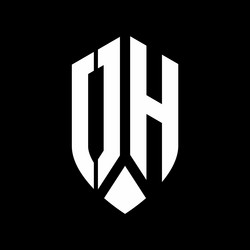 Oh logo monogram with sword element ribbon design Vector Image