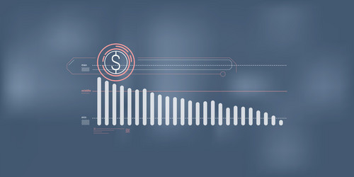 Abstract infographics on the fall of dollar Vector Image