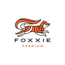Jumping fox logo icon Royalty Free Vector Image