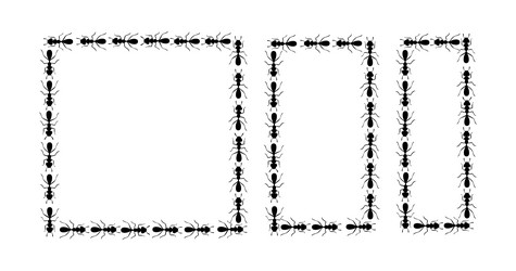 Black ants square border forming rectangular Vector Image