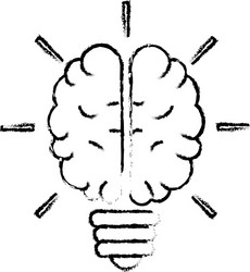 Brain bulb to creative ideas solutions Royalty Free Vector