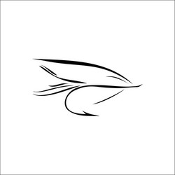 Fly-fishing on white background Royalty Free Vector Image