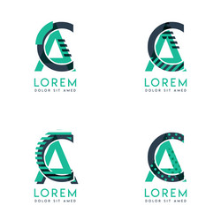 Ca modern logo design with gray and pink color Vector Image