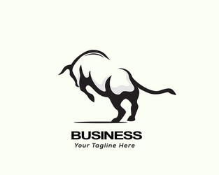 Fighting bull jump high logo design inspiration Vector Image