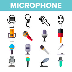 Cartoon studio microphones broadcast voice Vector Image