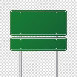Blank green traffic road sign on black Royalty Free Vector