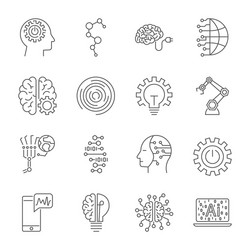 Artificial intelligence signs set Royalty Free Vector Image