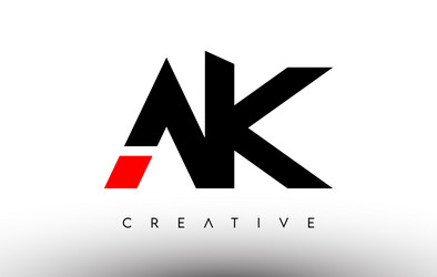 Red ak brush letter logo design artistic Vector Image