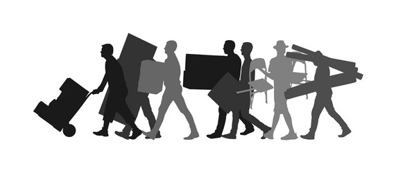 Silhouette Man Carry Load Vector Images (over 100)