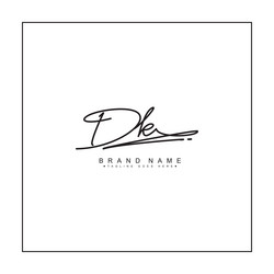 Dk initial logo in signature style Royalty Free Vector Image