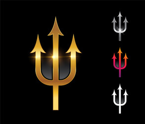 Golden trident sign Royalty Free Vector Image - VectorStock