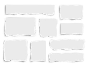 Vertical set of ruled paper different shapes Vector Image