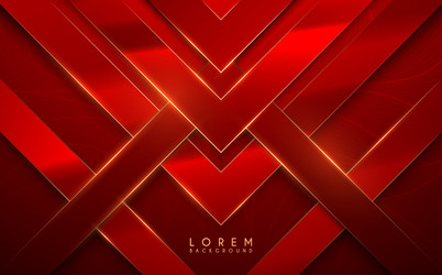 Abstract red and gold waved shapes background Vector Image