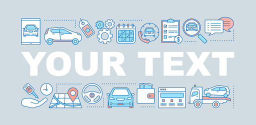 Car rental word concepts banner Royalty Free Vector Image