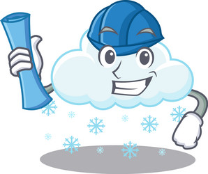 Artist snow cloud character cartoon Royalty Free Vector