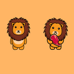 Lion Eat Meat Vector Images (64)