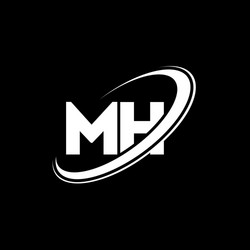 Mh logo m h design white letter mhm h letter Vector Image