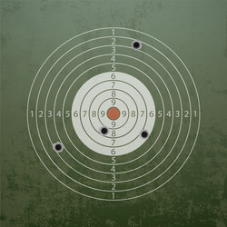 Military target with set bullet holes Royalty Free Vector