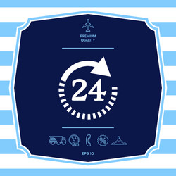 Open around clock icon opening hours symbol Vector Image