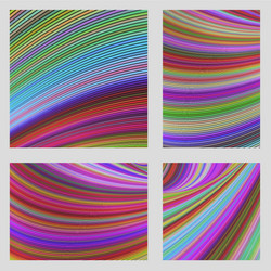 Colorful curved digital page background set Vector Image