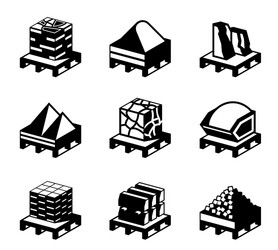 Building and construction materials icons Vector Image